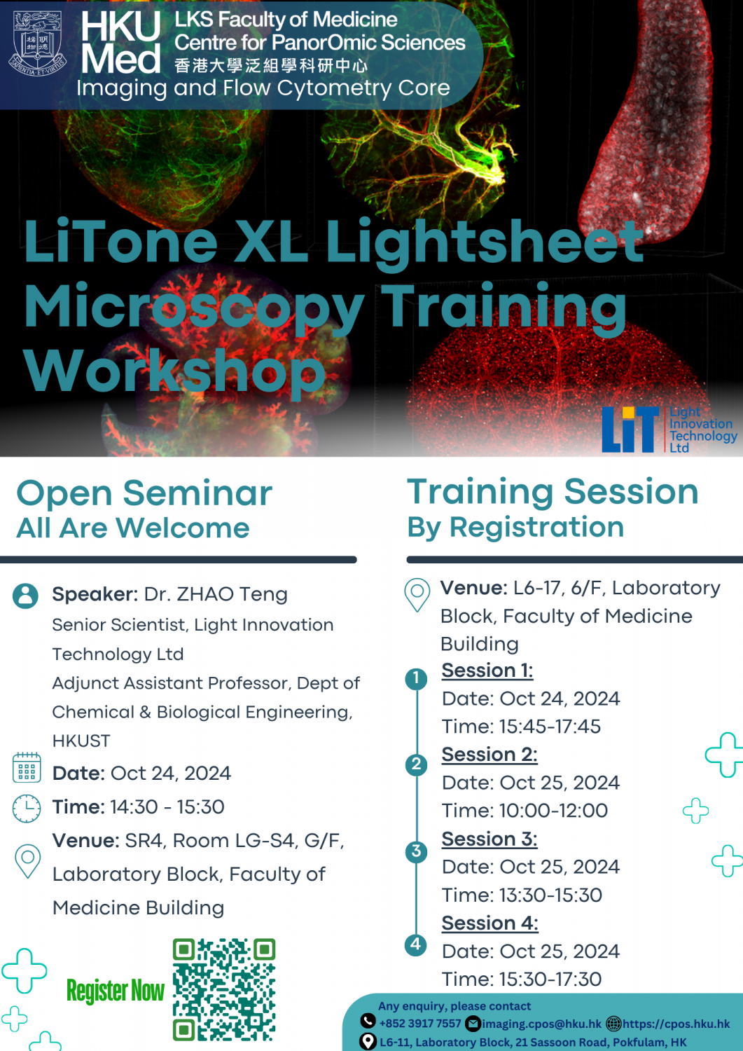 Training Workshop: LiTone XL Lightsheet Microscopy Training Workshop – Centre for PanorOmic ...