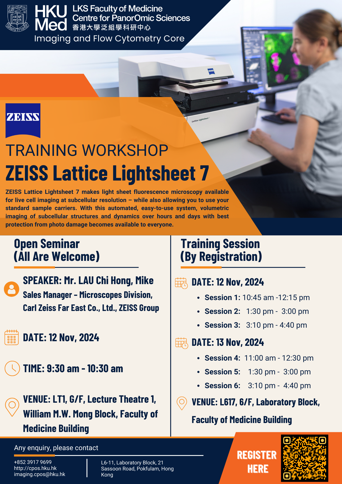 Training Workshop: Zeiss Lattice Lightsheet 7 Microscopy – Centre for PanorOmic Sciences (CPOS)